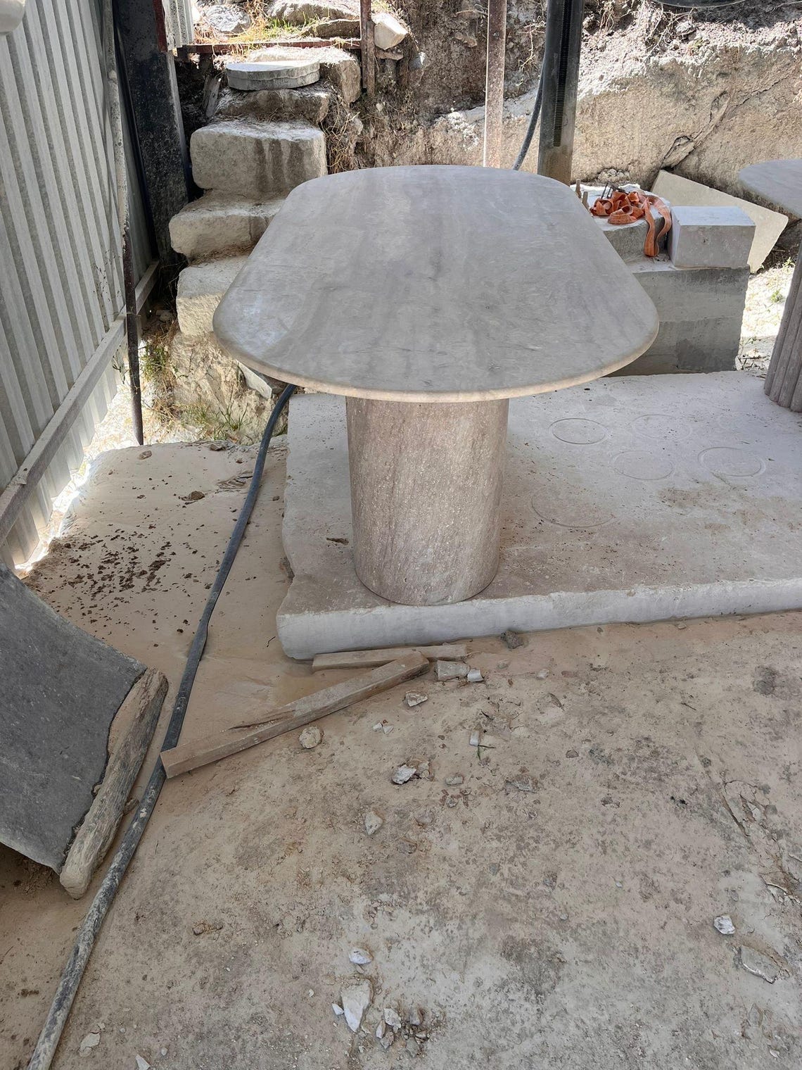 Travertine Marble Dining Table - Etsy