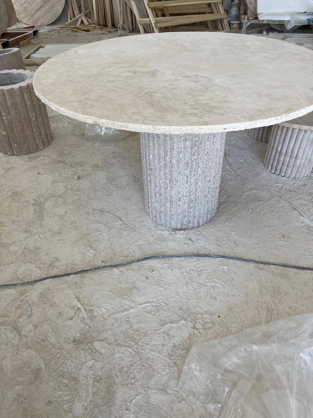 Natural Travertine Dining Table - Travertine Marble Kitchen Table ...