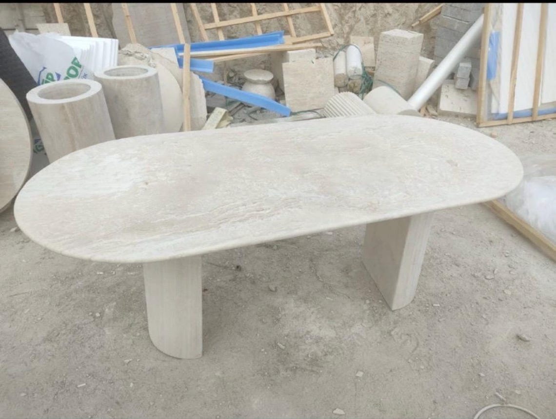 Travertine Marble Dining Table - Etsy