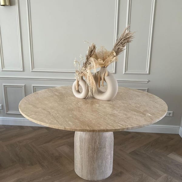 Travertine Dining Table - Etsy