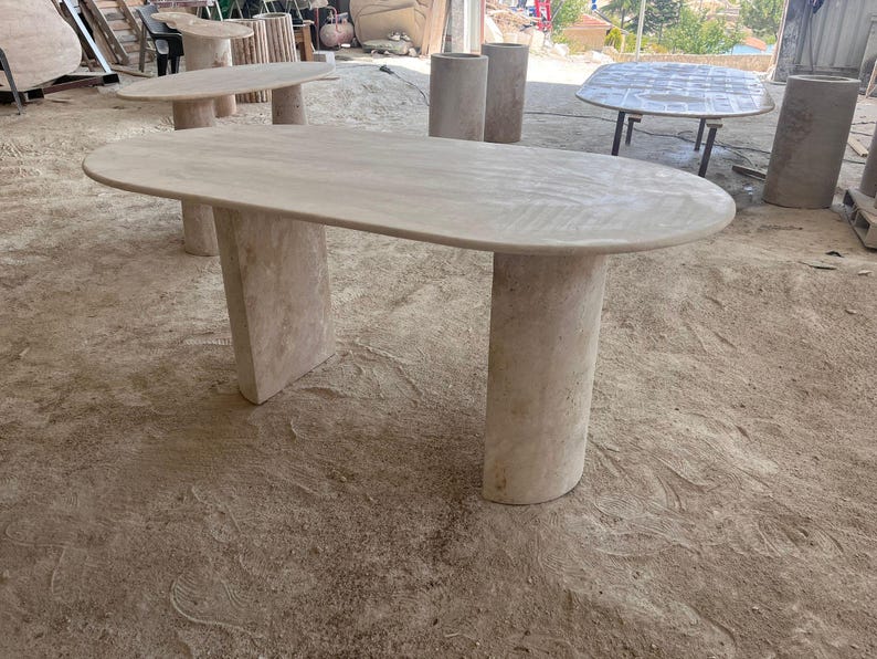 Travertine Marble Dining Table - Etsy