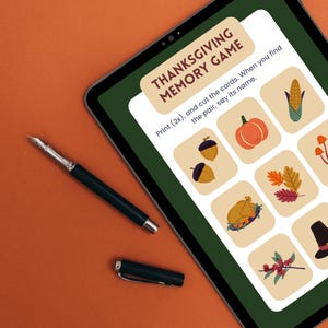 Printable Thanksgiving Games for Kids & Adults Coloring Pages, Memory ...