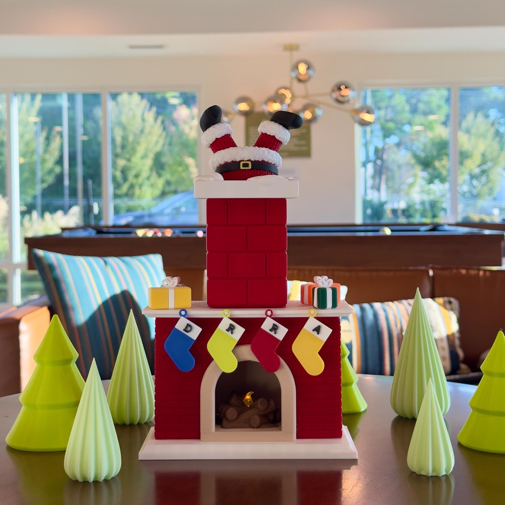 Personalized Santa Stuck in Chimney Christmas Decoration – Fireplace ...