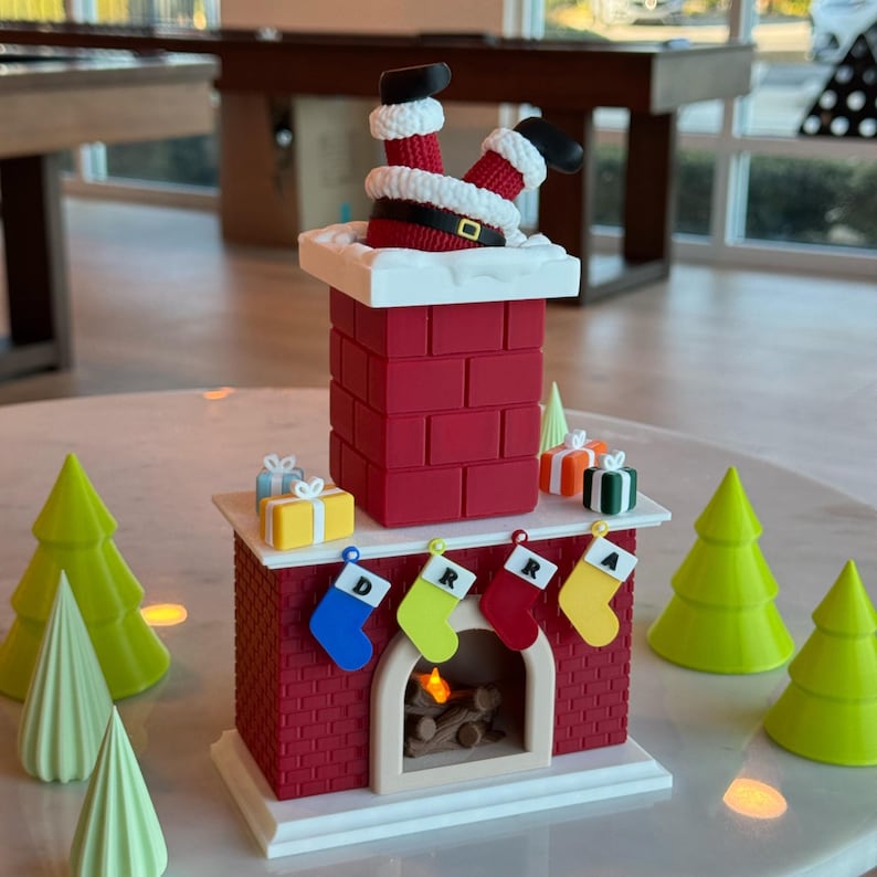 Personalized Santa Stuck in Chimney Christmas Decoration – Fireplace ...