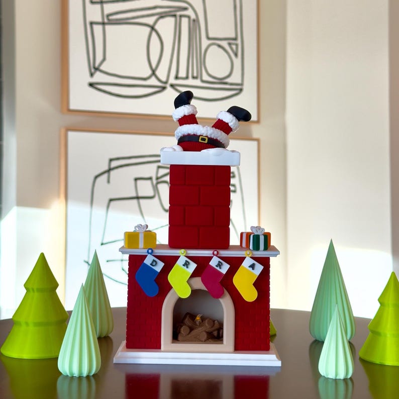 Personalized Santa Stuck in Chimney Christmas Decoration – Fireplace ...