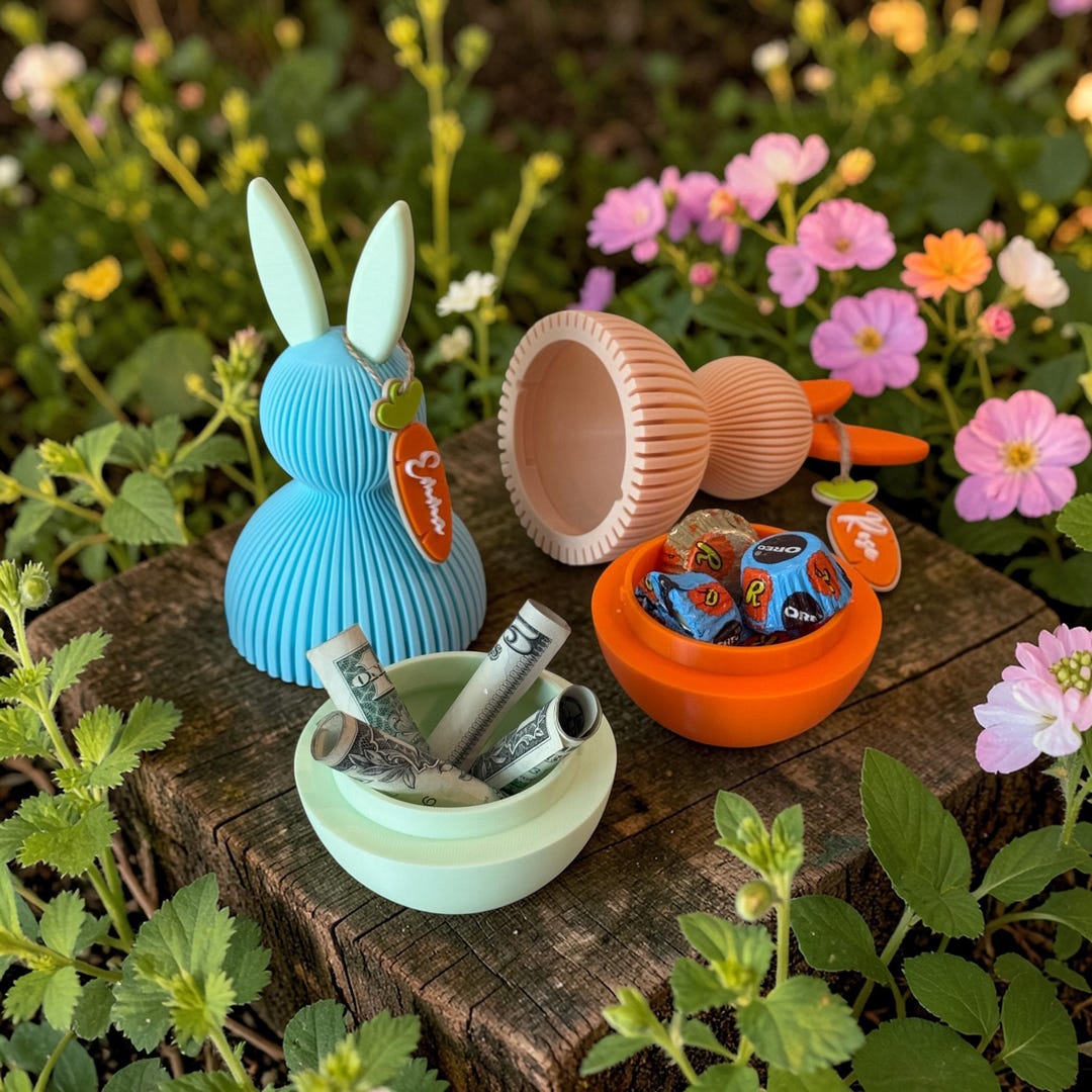 Custom Easter Bunny Gift for Kids, Personalized Bunny Candy Holder ...