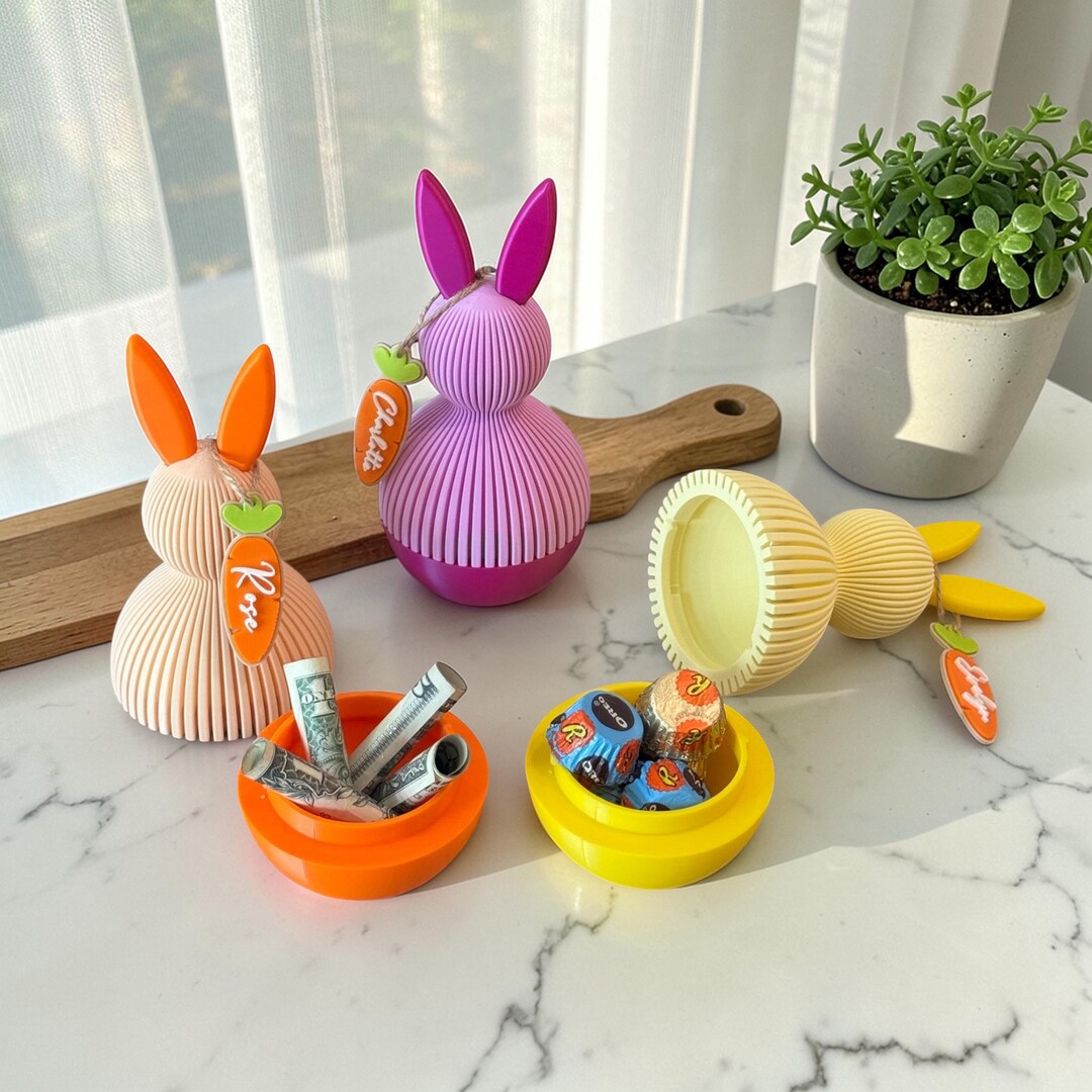 Easter Bunny Candy Holder for Kids, Easter Basket Filler, Personalized ...