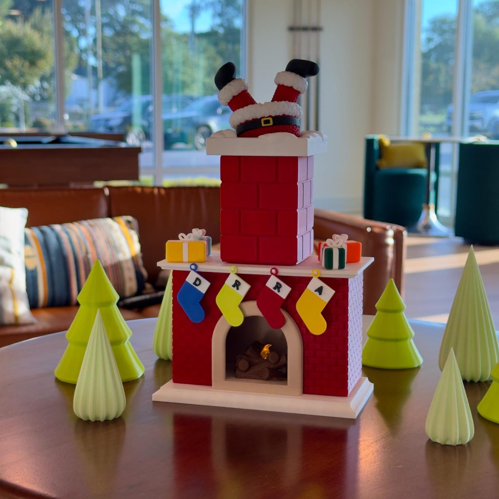 Personalized Santa Stuck in Chimney Christmas Decoration – Fireplace ...