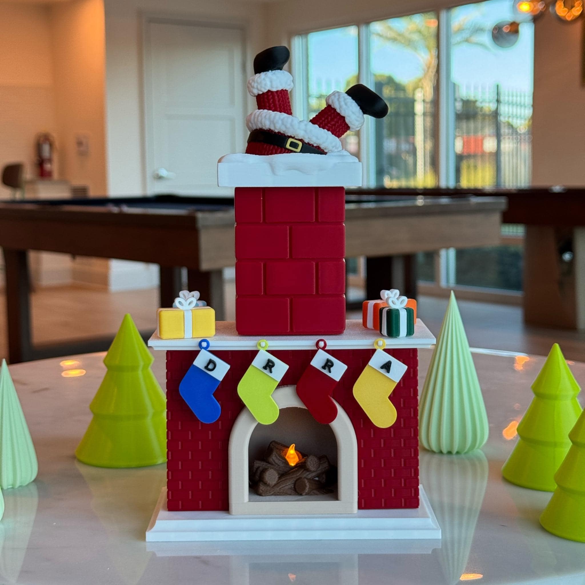 Personalized Santa Stuck in Chimney Christmas Decoration – Fireplace ...