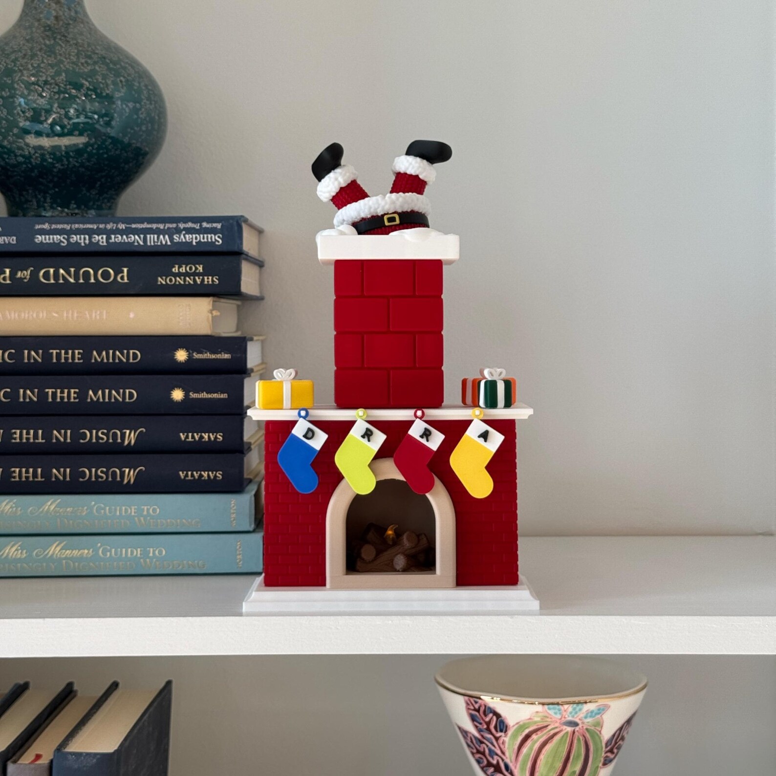 Personalized Santa Stuck in Chimney Christmas Decoration – Fireplace ...