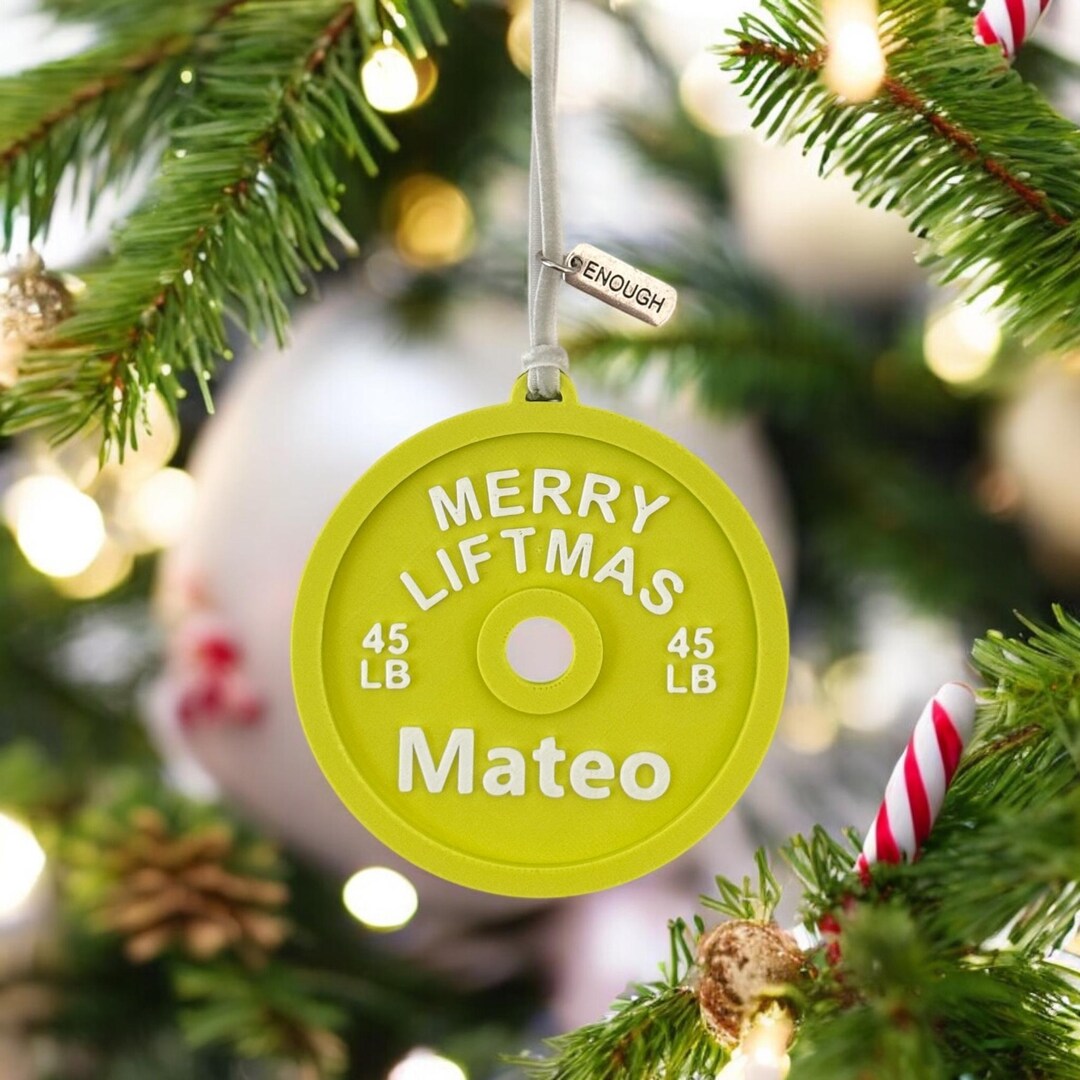 Custom Fitness Christmas Ornament – Personalized Weightlifting Holiday ...