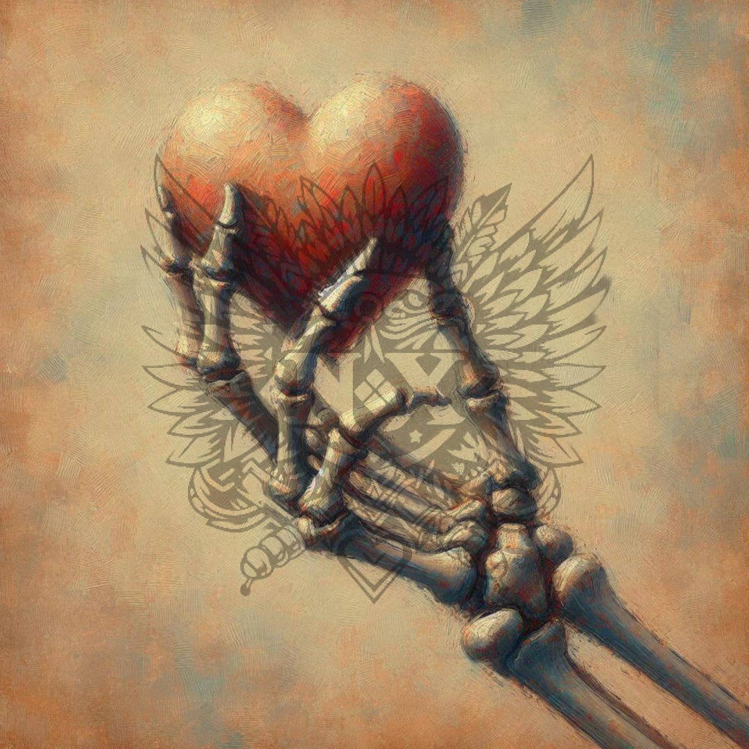 Heart in Skeleton Hand - Etsy