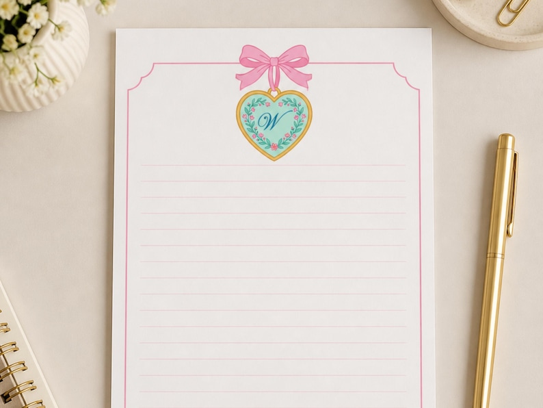 Romantic Alphabet PNG Bundle, Coquette Initial Clipart Set, Heart ...