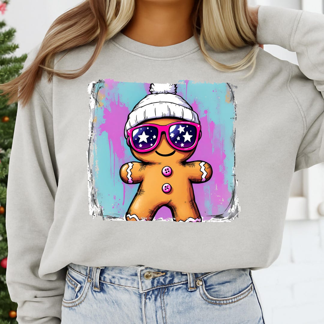 Cool Gingerbread Man PNG, Retro Christmas Cookie PNG, Funky Gingerbread ...