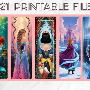 Princess Printable Bookmarks 21 Printable Bundle, Reading Beautiful ...