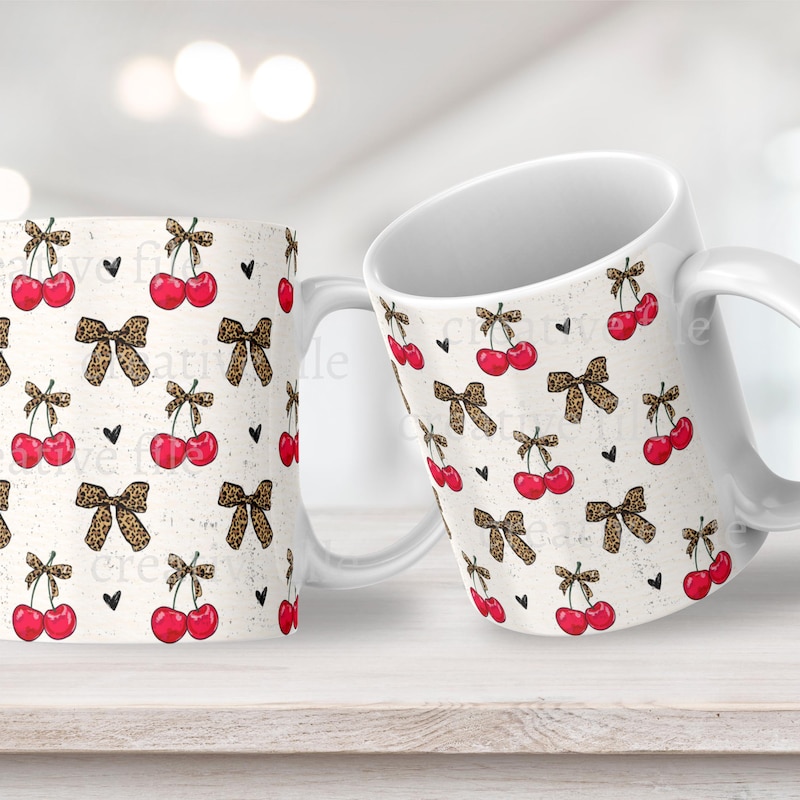 Red Bow Coffee Mug Svg - Etsy
