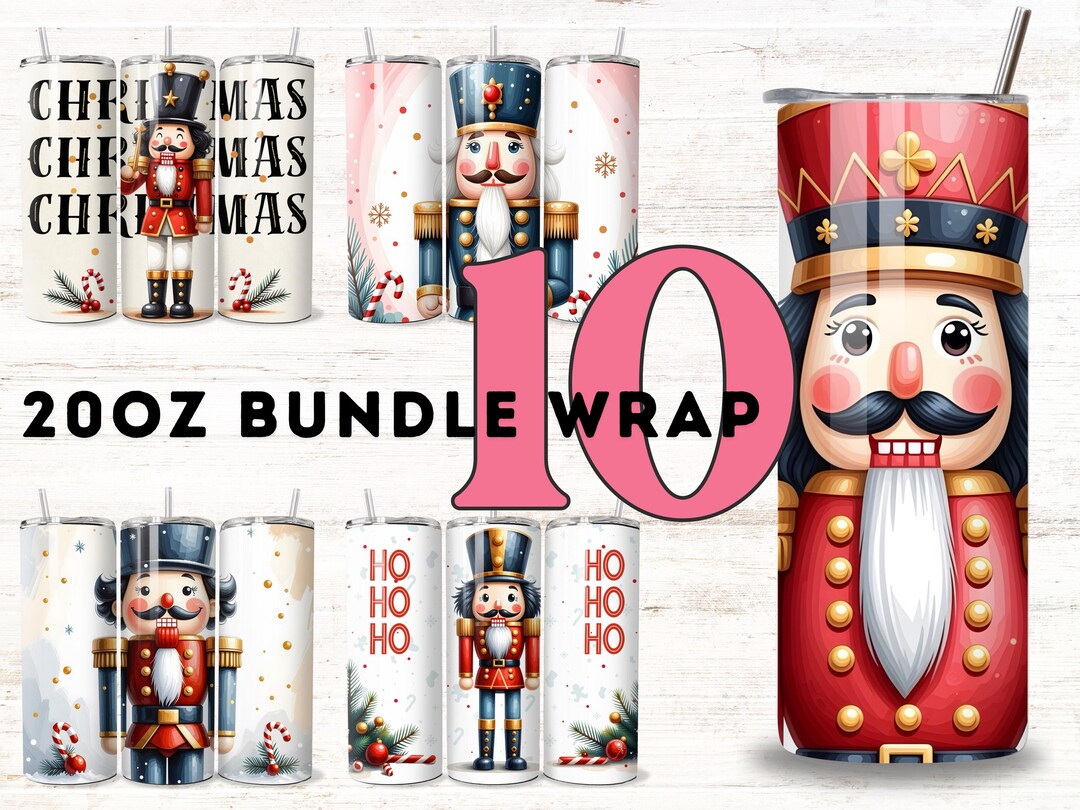 Nutcracker 20oz Tumbler Wrap Bundle 10 PNG, Classic Christmas Soldier ...