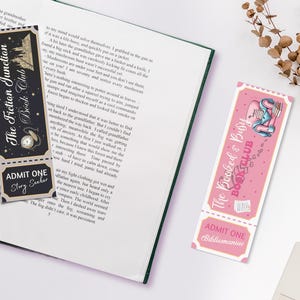 Book Club Ticket Desing Printable Bookmarks Bundle, 10 PNG Aesthetic ...