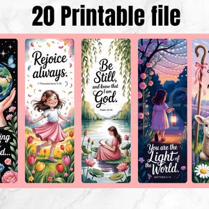 Bible Verses Bookmarks Bundle, Religious 20 PNG Bookmarks Design ...