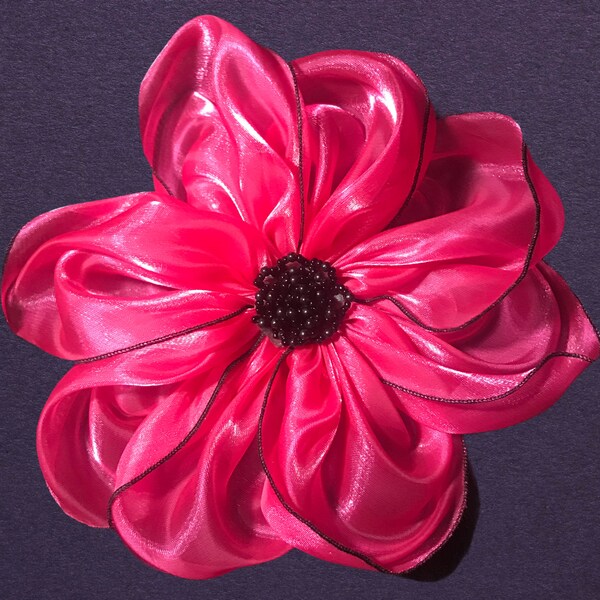 Extra Large Organza Flower Brooch Etsy