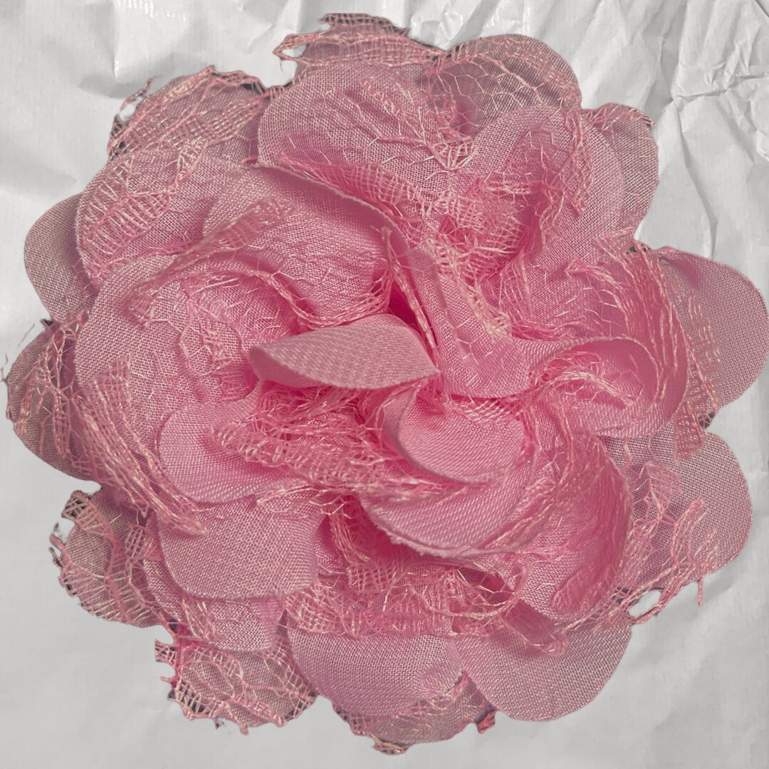 Magnetic Hold Flower Pin Flower Brooch Small Pink With Lace Vintage ...