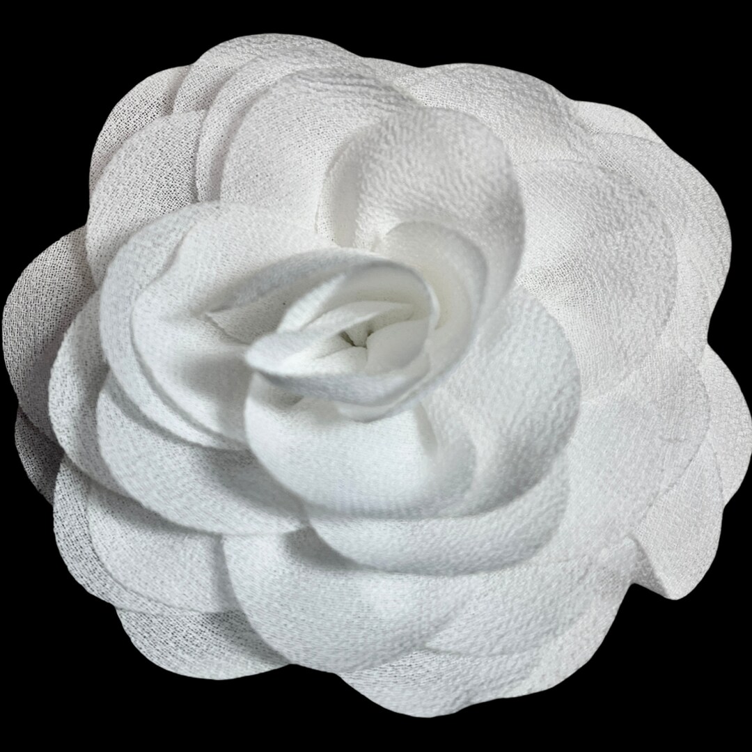 Magnetic Hold Flower Pin Flower Brooch Small White Chiffon Rose Fabric ...