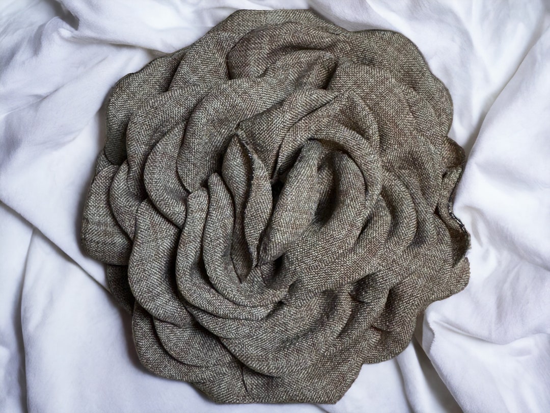 Magnetic Hold Flower Pin Flower Brooch Khaki Brown Fabric Flower Pin ...