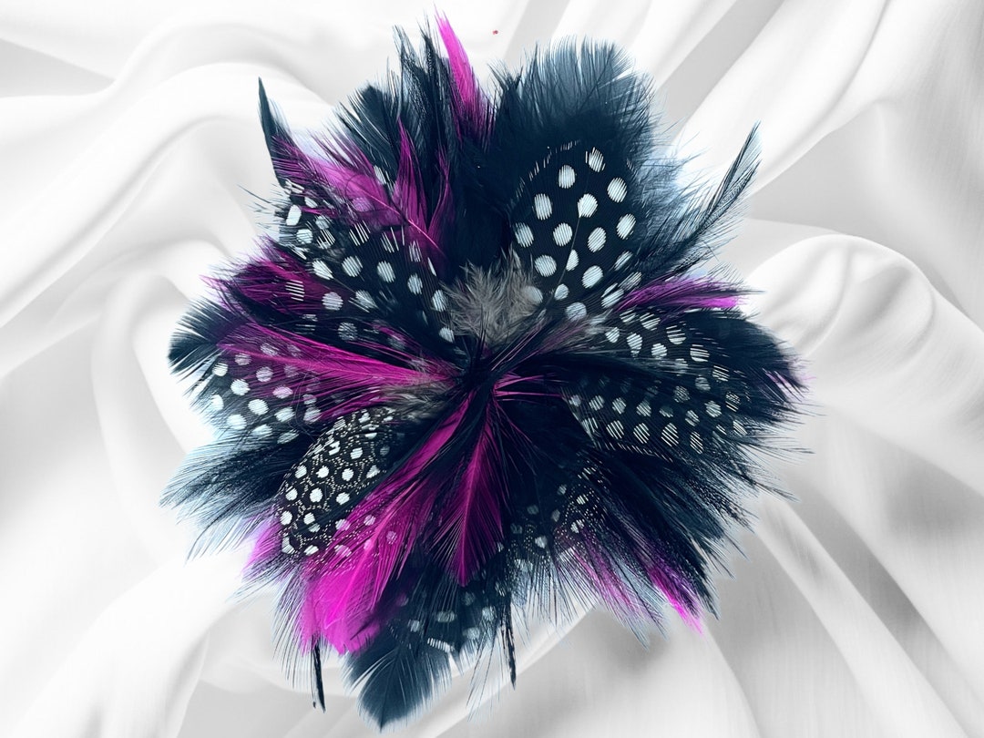 Magnetic Hold Feather Flower Pin Feather Flower Brooch Black Feather ...