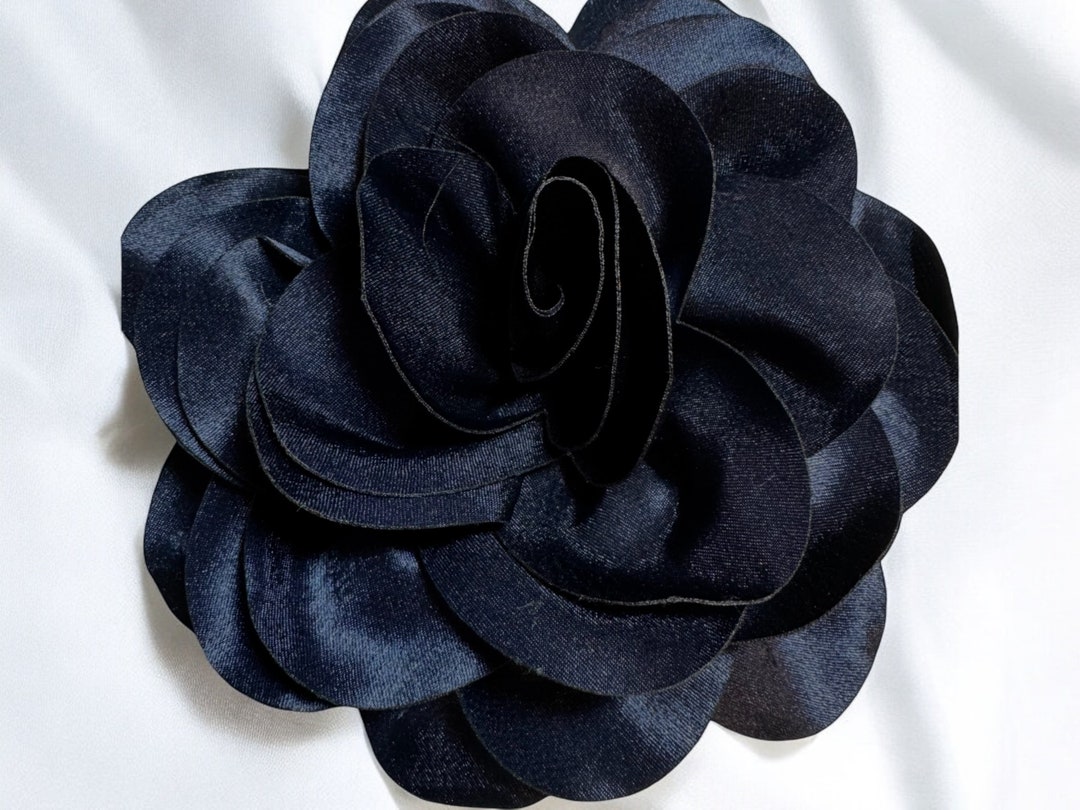 Magnetic Hold Flower Pin Flower Brooch Extra Large 7” Dark Navy Blue ...
