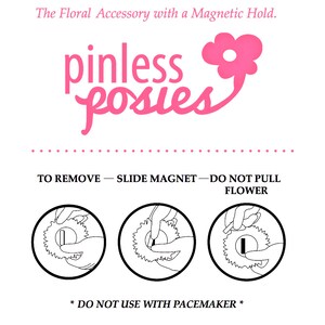 Magnetic Pinless Soft Pink Crinkle Linen With Stamen Center Magnetic ...