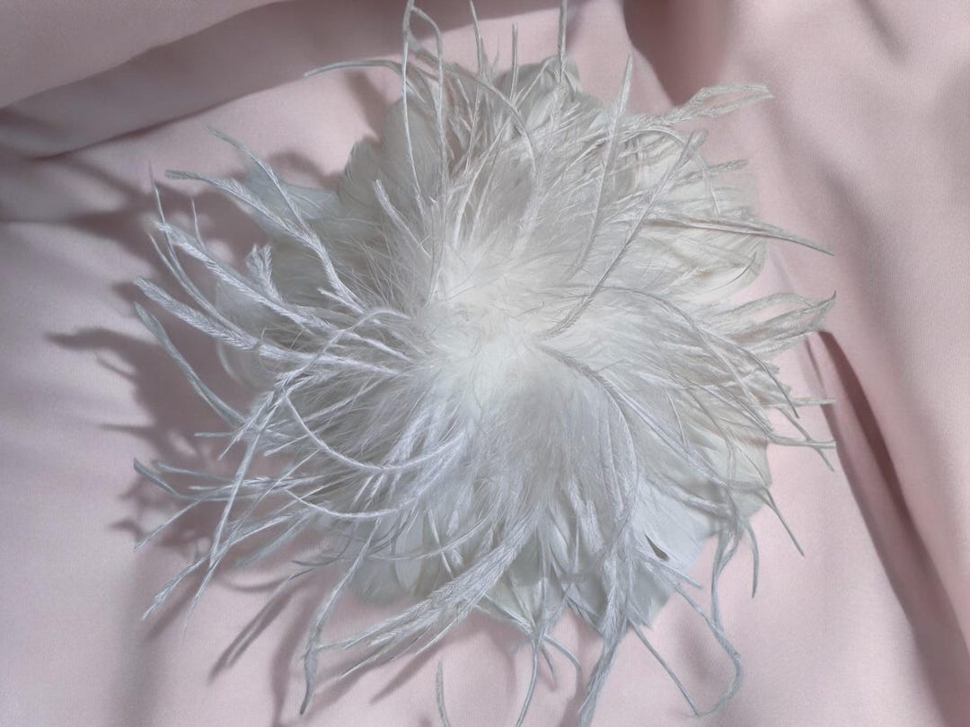 Magnetic Hold Feather Pin Feather Flower Wedding Accessory White ...