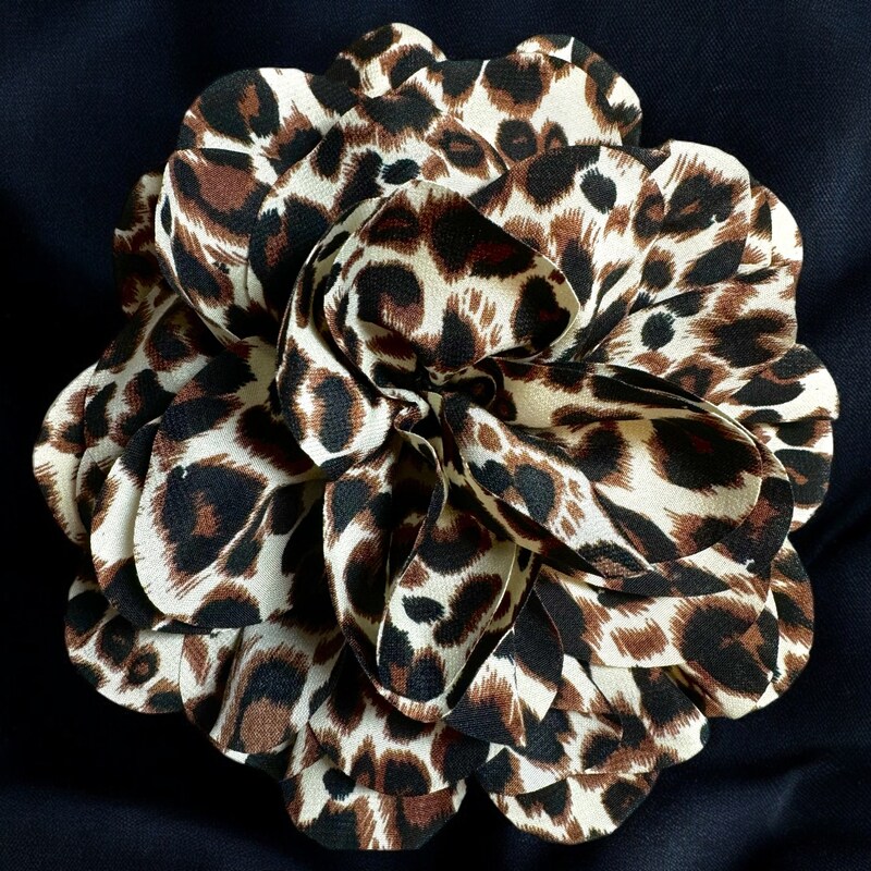 Leopard Print Flower Broochs - Etsy
