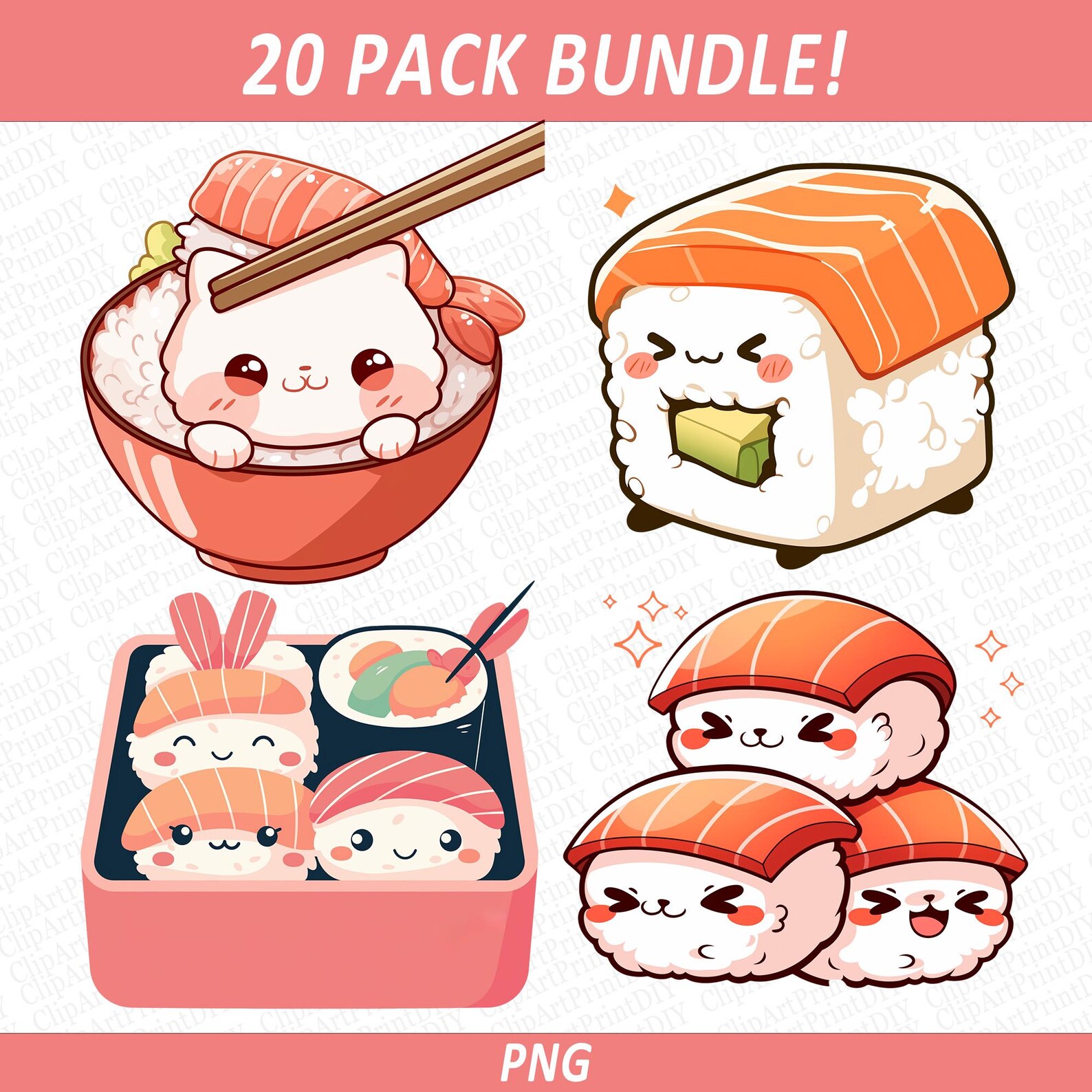 Cute Kawaii Chinese Food Clipart - 20 Pngs Asia Food Illustrations Like ...