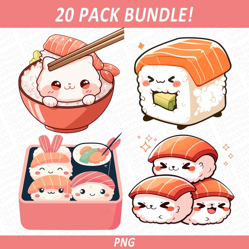 Cute Kawaii Chinese Food Clipart - 20 Pngs Asia Food Illustrations Like ...