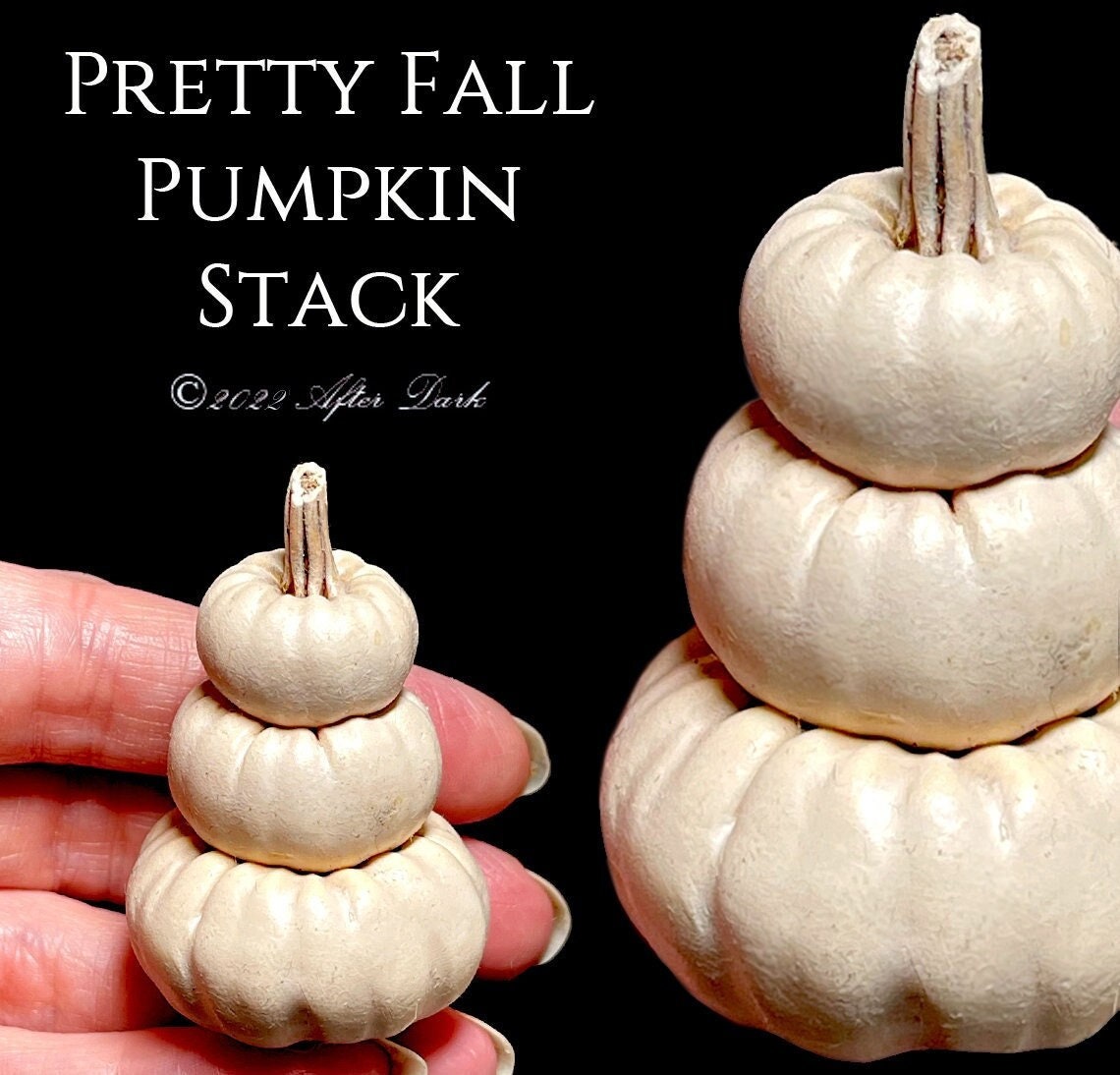 Luxury Fall Pumpkin Stack - Artisan Fully Handmade Miniature in 12th ...