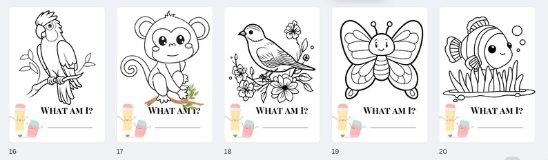 25 Pages Wild Animal Kingdom Coloring - Etsy