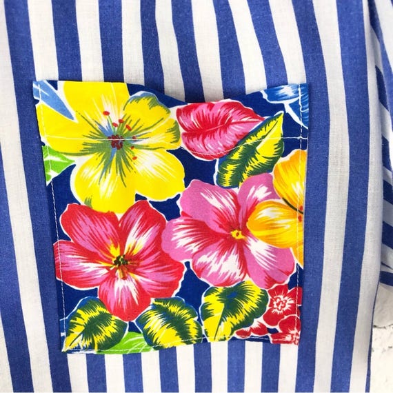 Vintage Cape Cod Floral Stripped Button Up - Gem