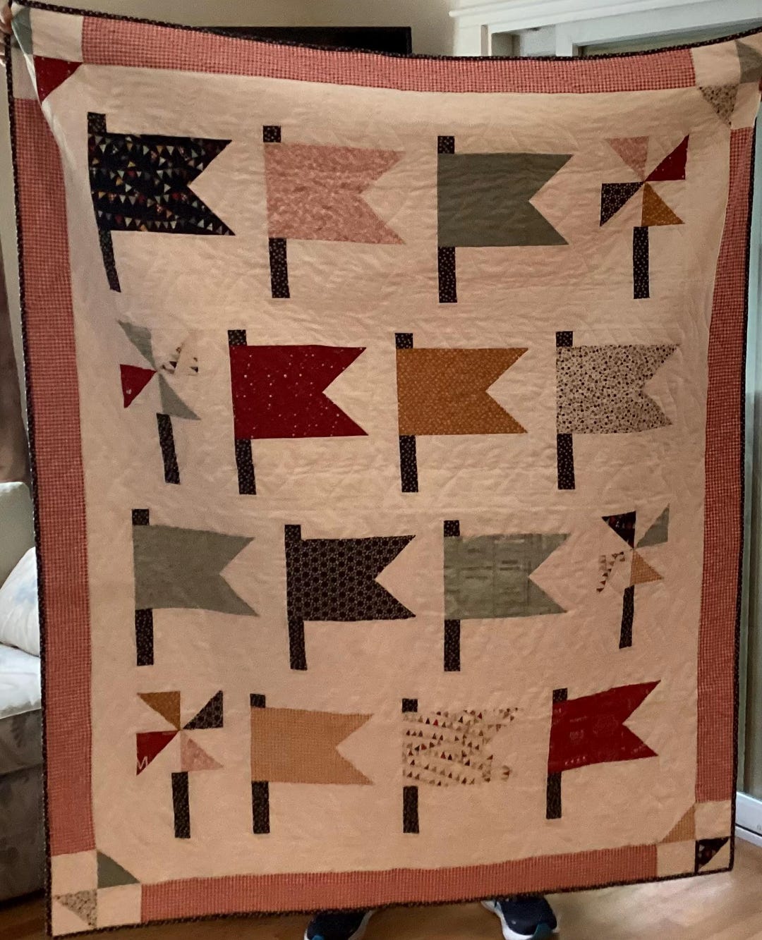 Spring Flags Quilt Using Moda Vintage Fabric by Sweetwater - Etsy