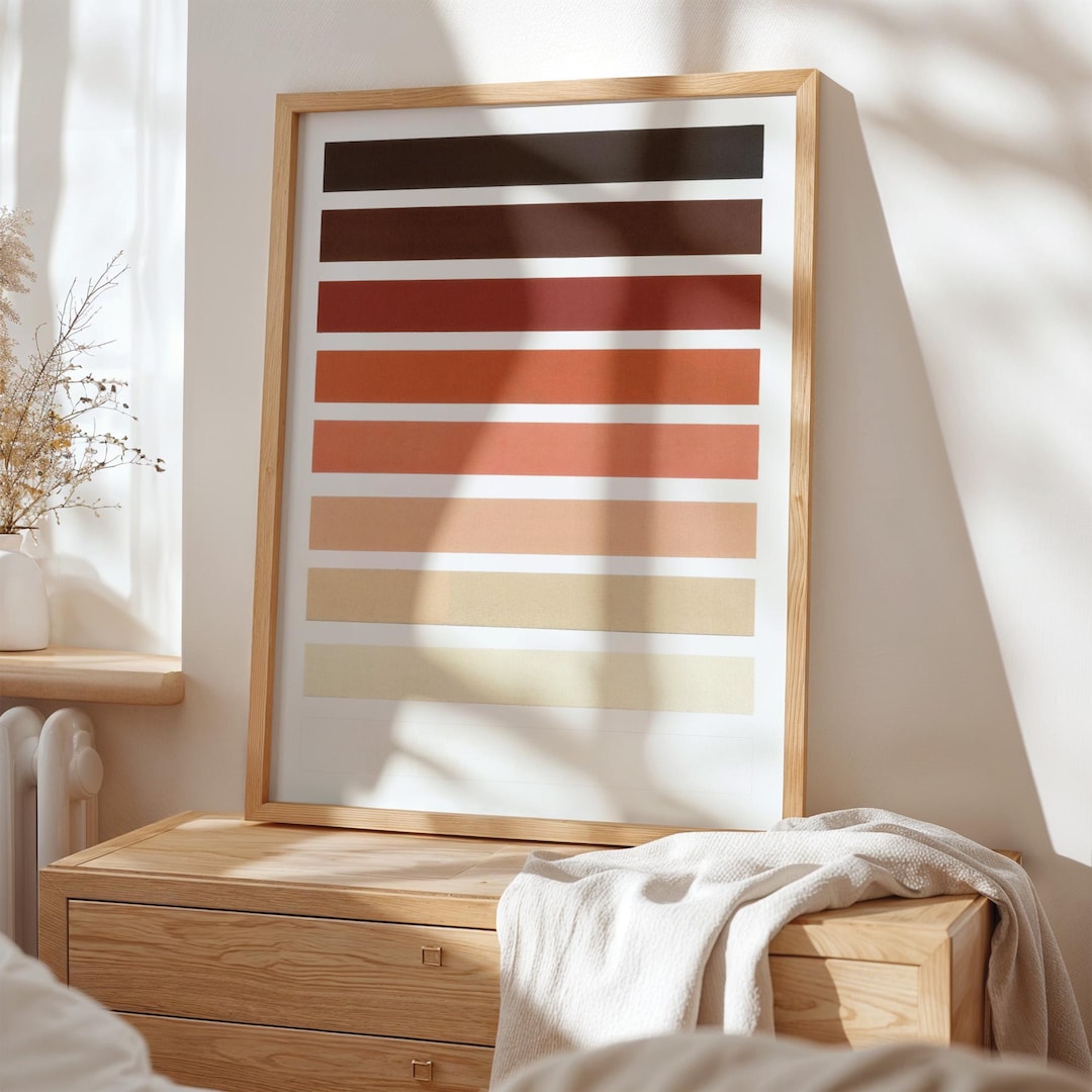 Red and Peach Hues Striped Wall Art, Collage Prints, Minimalist Prints ...