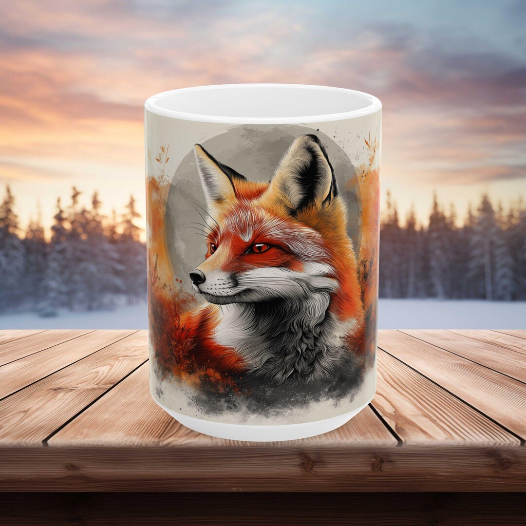 Red Fox Ceramic Mug, Wildlife Coffee Cup, Animal Lover Gift, Nature Tea ...