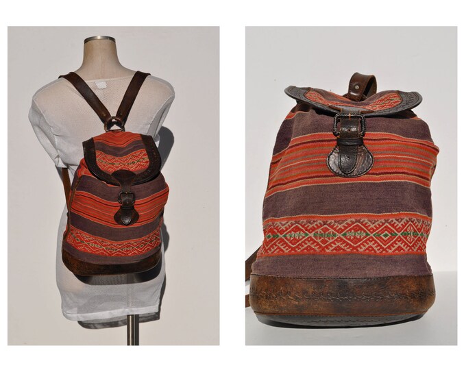 LARGE Vintage Backpack. Vintage Rucksack Ethnic Native - Etsy