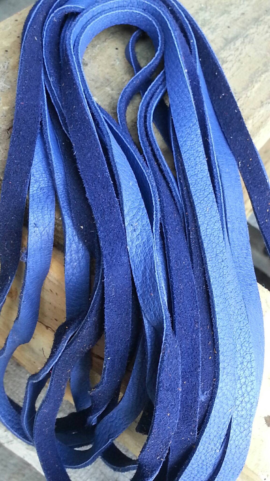 6mm Royal Blue Deer Buckskin Laces - 1/4 Inch Wide Straight Cut Stock ...