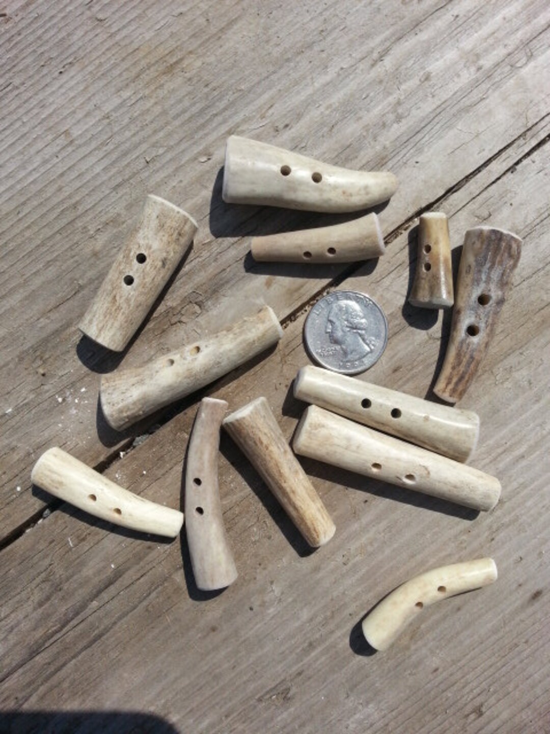 Deer Antler Toggle Buttons - 5 Assorted Pieces - Stock No. DCAT - Etsy