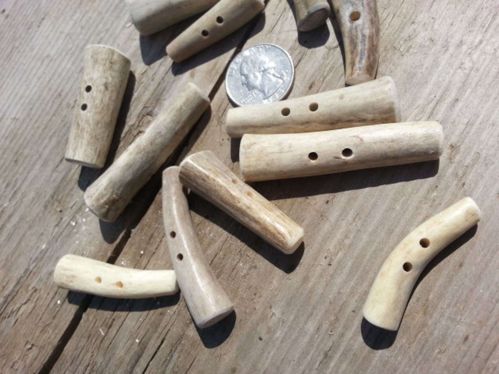 Deer Antler Toggle Buttons - 5 Assorted Pieces - Stock No. DCAT - Etsy