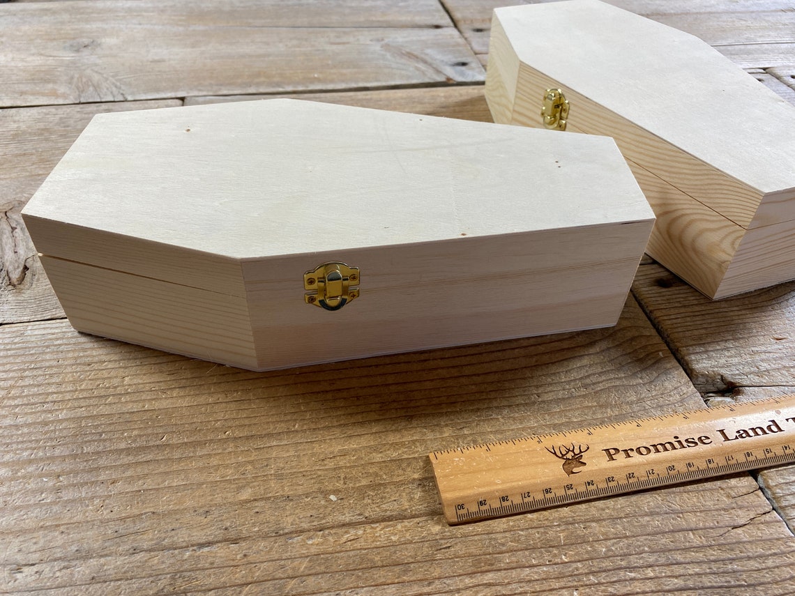 Wood Coffin Shaped Box With Lid 12 Inches by 6.25 Inches | Etsy
