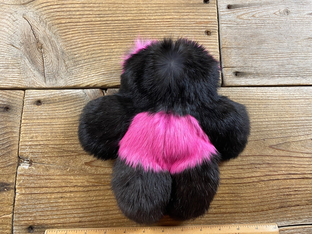 Real Rabbit Fur Teddy Bear 9 Inch Stuffed Animal Cerium - Etsy