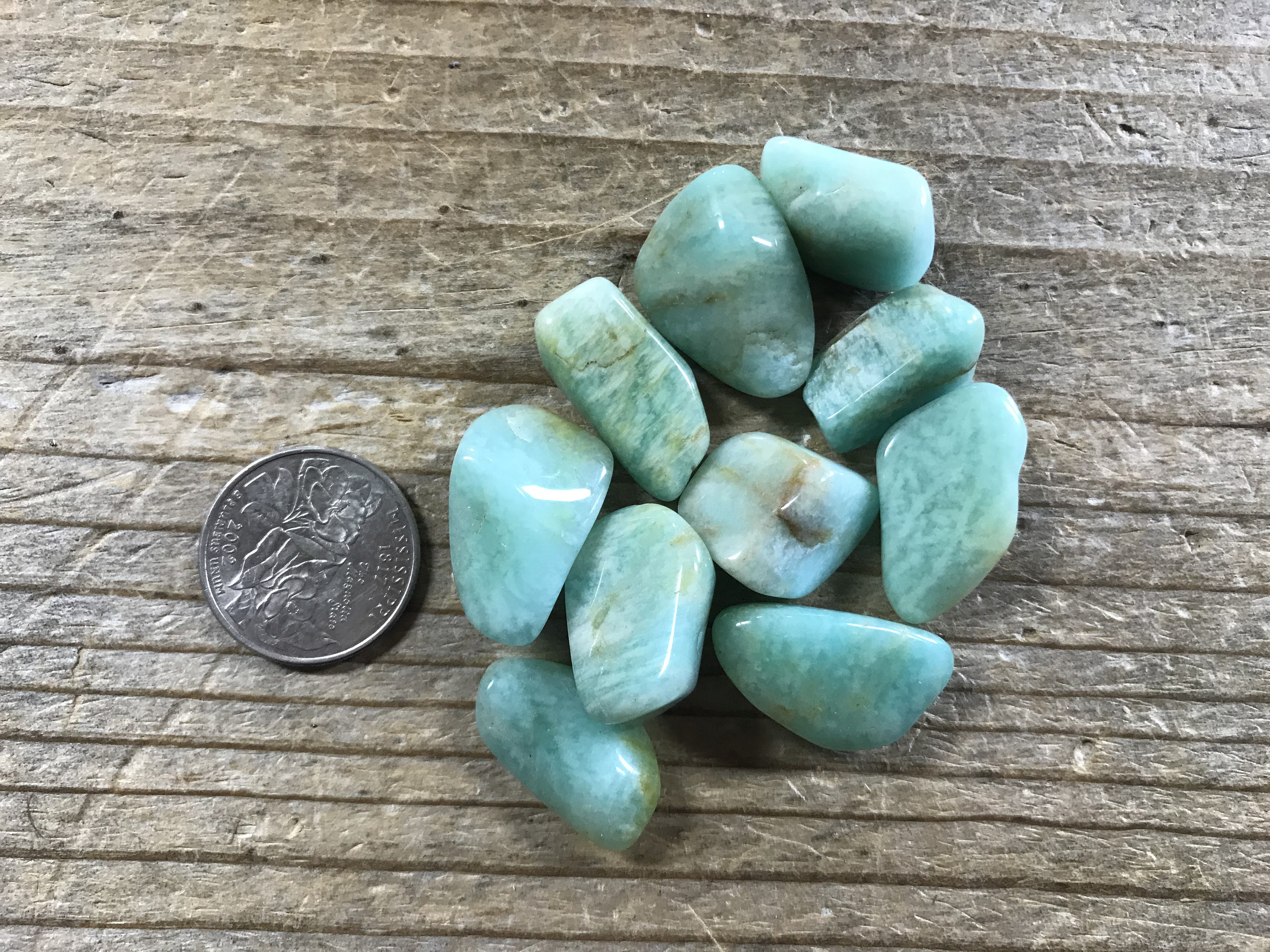 Large Amazonite Tumbled Stones Light Blue Gemstone Bag of - Etsy