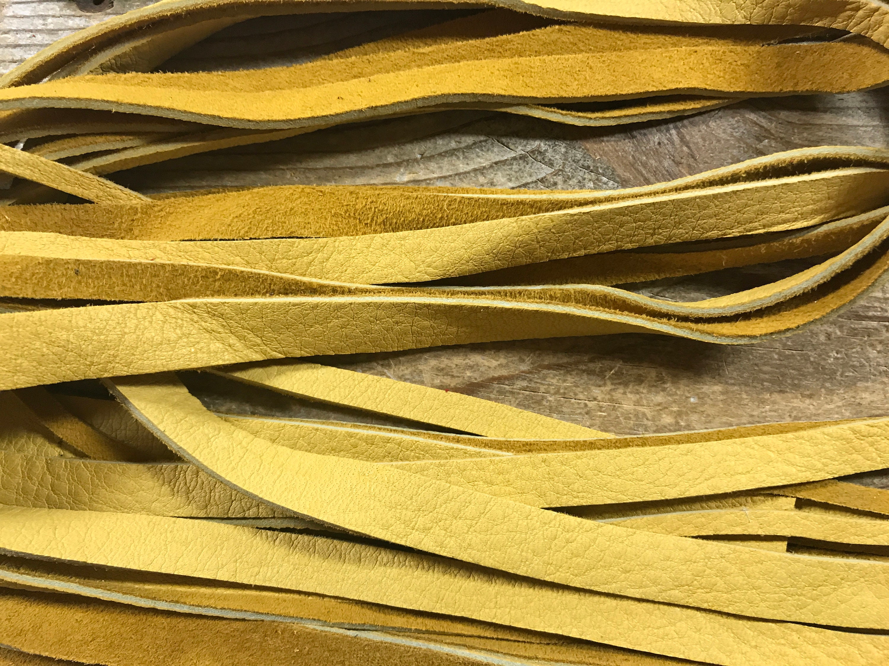 Buckskin Lace Gold Deer Leather 8 Pieces Assorted Widths - Etsy