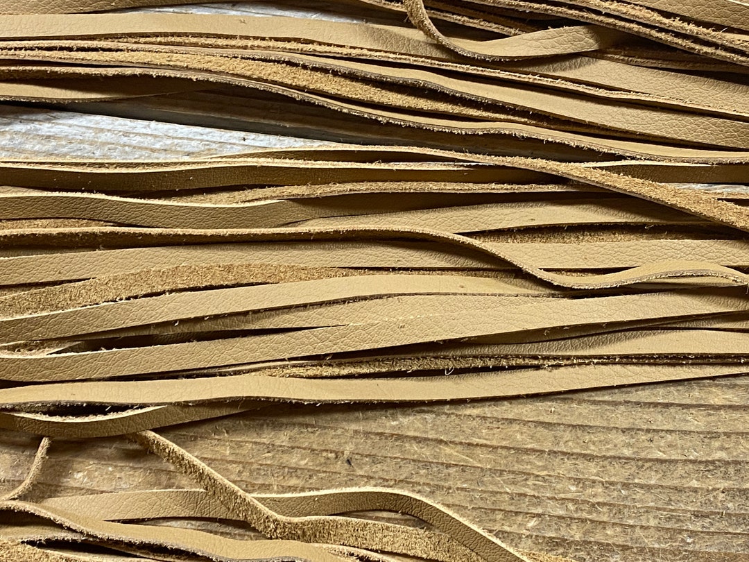 101" Extra Long Camel 1/4 Inch Wide Cow Leather - Straight Cut Laces ...
