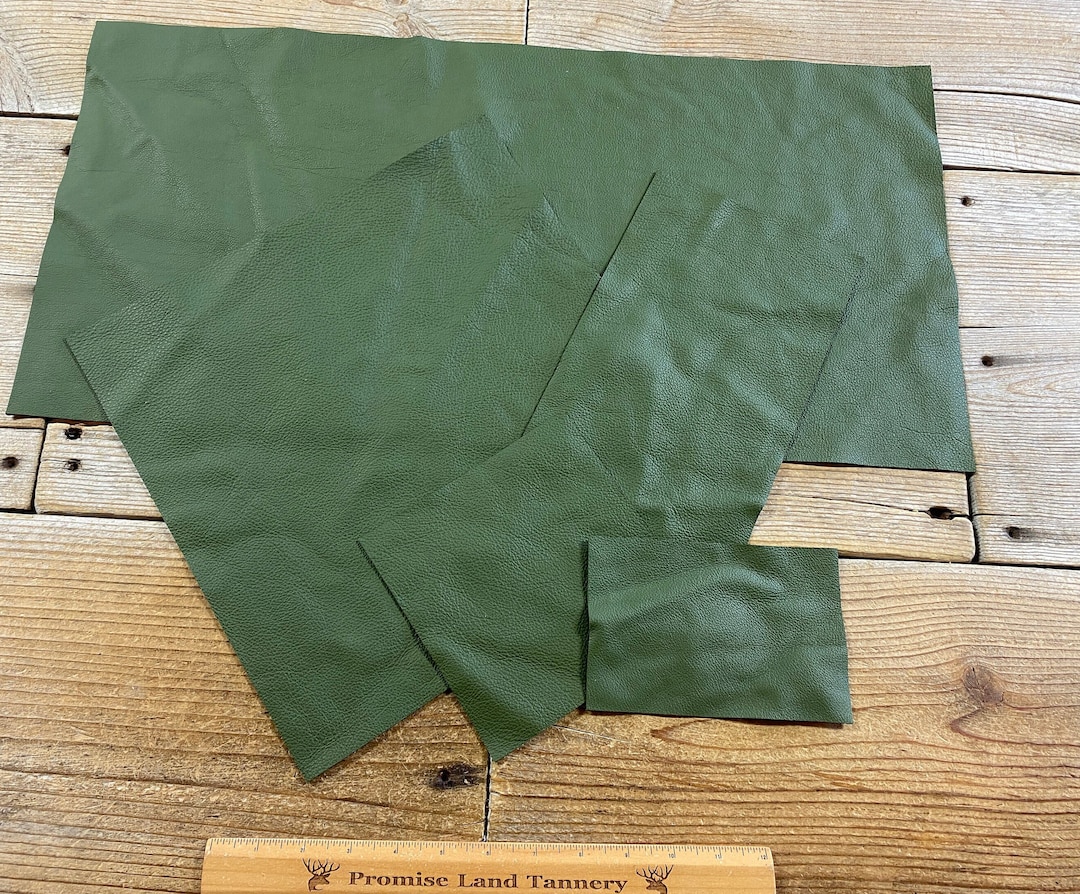 Sorrel Green Allure Cow Buckskin Leather Hide - Choice of Size - Stock ...